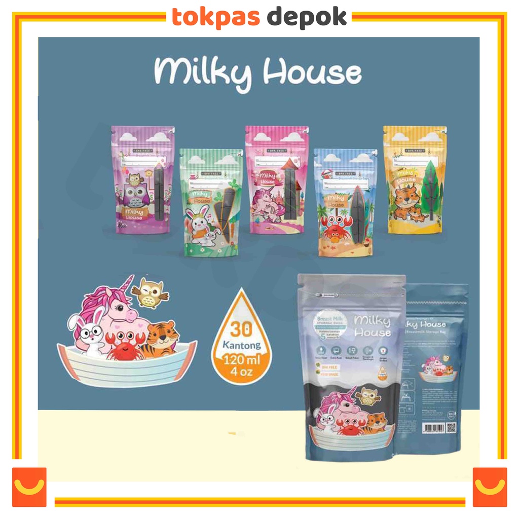 Jual Milky House Kantong ASI 120 ml isi 30 pcs - Breast Milk Storage Bags | Shopee Indonesia