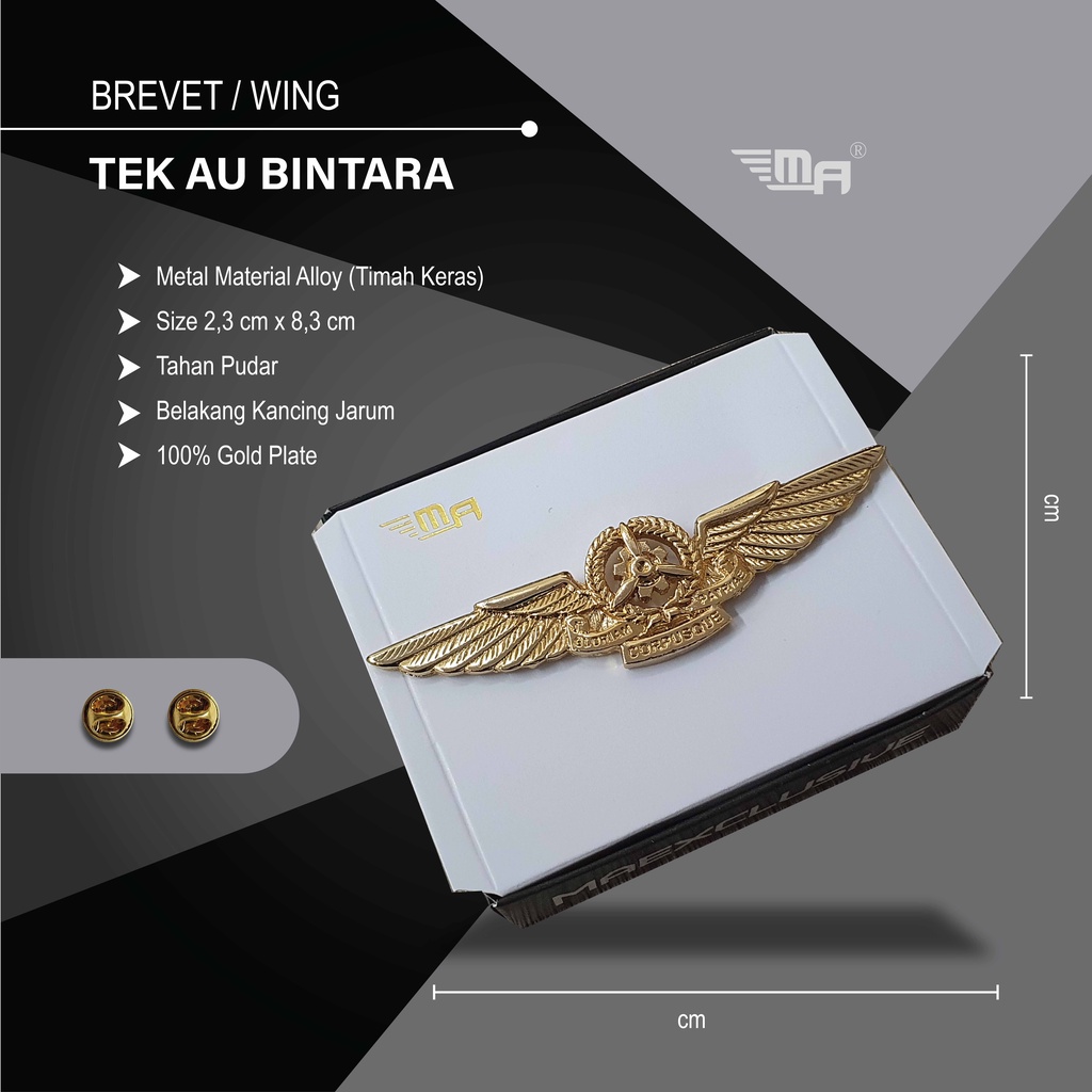 Jual Brevet Wing Tek Bintara AU Brivet Pin | Shopee Indonesia