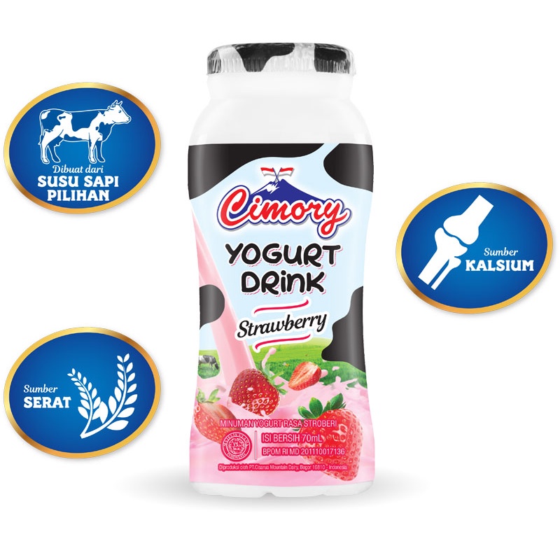 Jual Cimory Yogurt Drink Strawberry 70ml (isi 5 pcs) | Shopee Indonesia