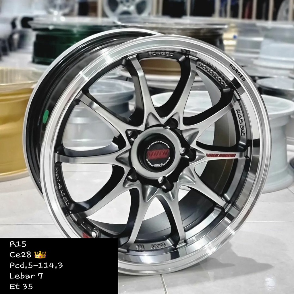 Jual velg racing rays ce28 ring 15 lebar 7 et 35 untuk mobil ertiga ...