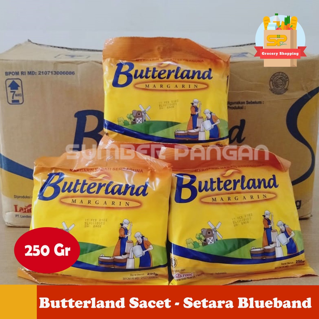 Jual BUTTERLAND Margarin 250gr / Margarin Nabati Serbaguna Sachet ...
