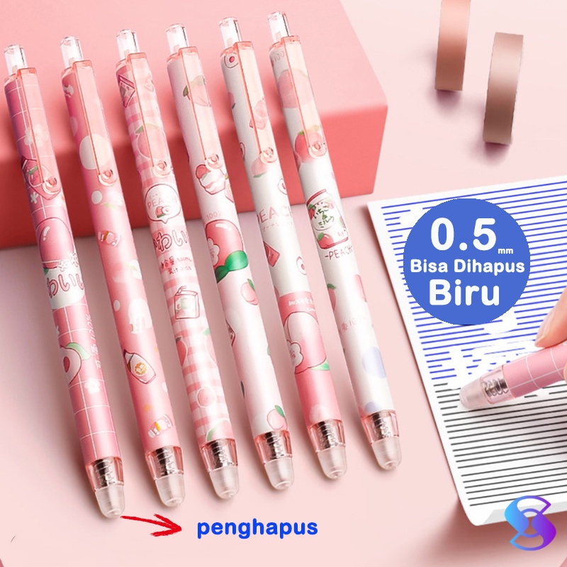 Jual 0.5 mm gelpen Biru Pulpen Hapus Erasable Pen Bolpen Hapus Motif ...