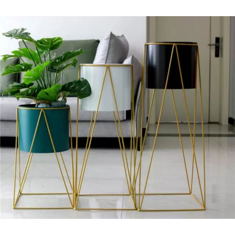 Jual Standing pot besi minimalis/Planter bunga/Hiasan Tanaman/Paket ...