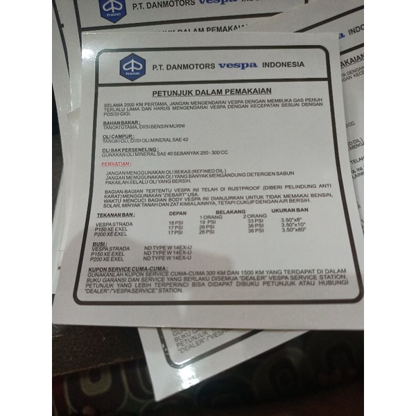 Jual sticker running sticker laci Vespa Excel exclusive strada | Shopee ...