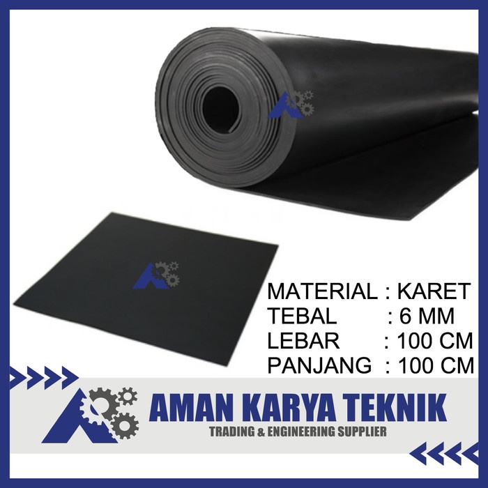 Jual KARET HITAM LEMBARAN ( RUBBER SHEET ) 6 MM X 100 CM X 100 CM ...