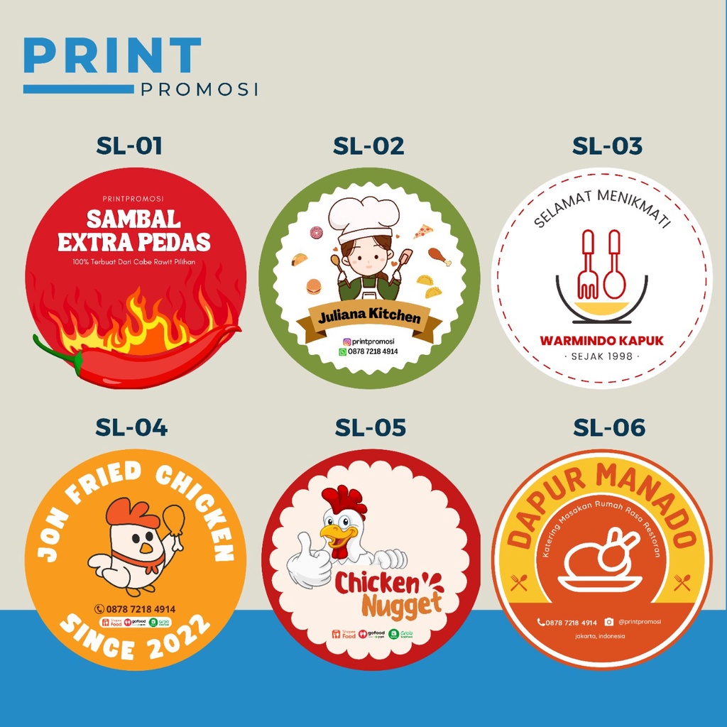 Jual Cetak Sticker Vinyl | Sticker Label Kemasan Makanan | Tempelan Kue ...