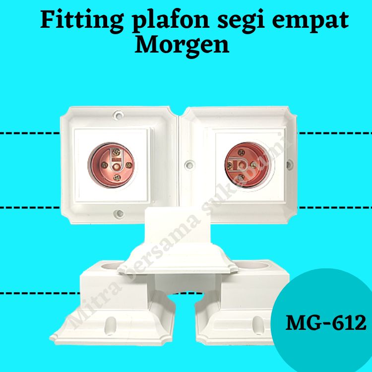 Jual Morgen fitting plafon model segi empat MG-612 putih | Shopee Indonesia