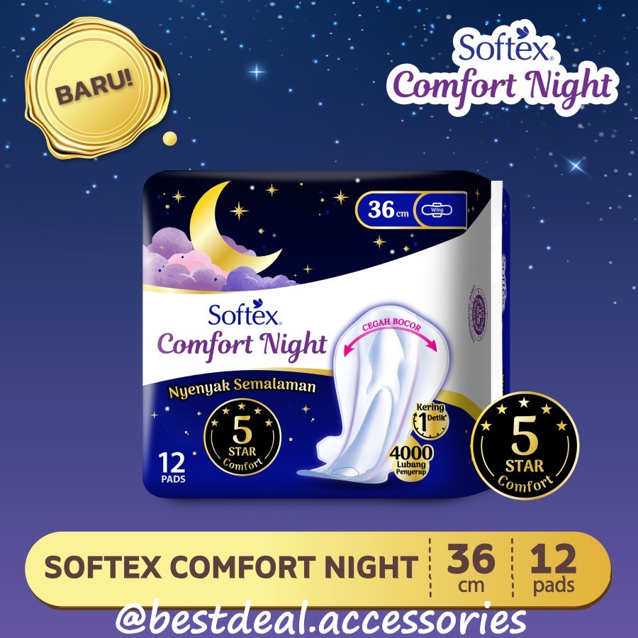 Jual Softex Comfort Night 36cm 12s (isi 12) | Shopee Indonesia