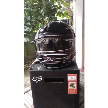 Jual Helm full face Cross Fox v2 Pilot 2 Black | Shopee Indonesia