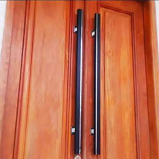 Jual Handle Pintu Rumah Stainlis lis warna hitam doff 60 cm 80 cm 1 ...
