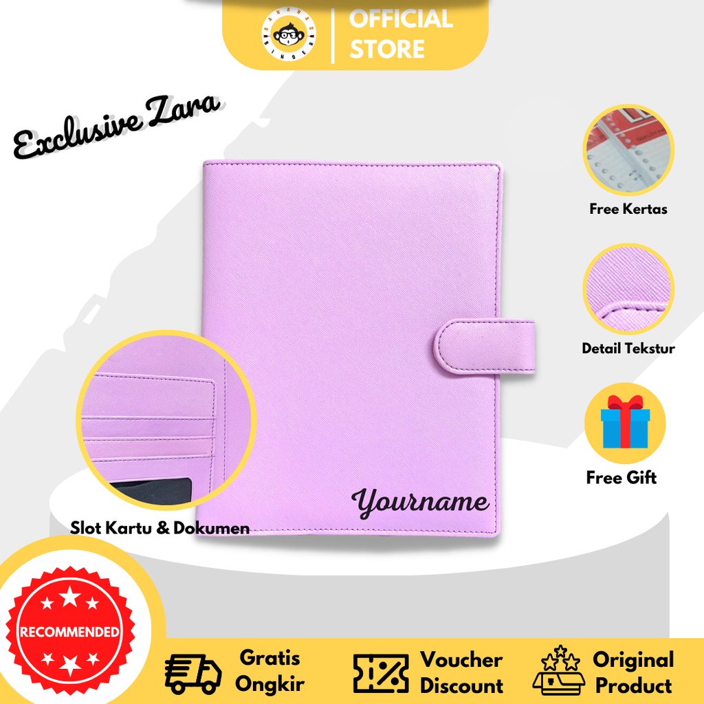 Jual Binder Exclusive Tebal A6 dan A5 Premium Leather CUSTOM NAMA ...