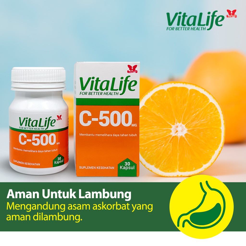 Jual Vitalife Vitamin C-500 Mg Bantu Daya Tahan Tubuh 30 Kapsul | Shopee Indonesia