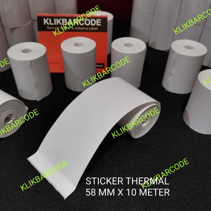 Jual STICKER LABEL THERMAL 58 X 10 M PRINTER UNTUK EPSON TM-T82 MOKA ...
