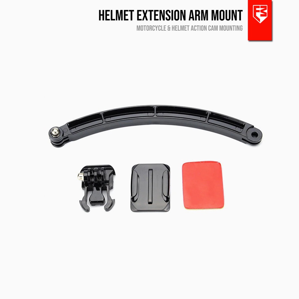 Jual Helmet Curved Extension Arm Mount Mounting Action Cam Helm Motor ...