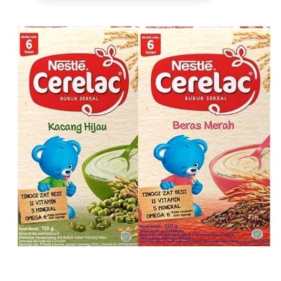 Jual Nestle Cerelac berat 120 gr usia 6 - 24 bulan Rasa beras merah // Kacang hijau | Shopee ...