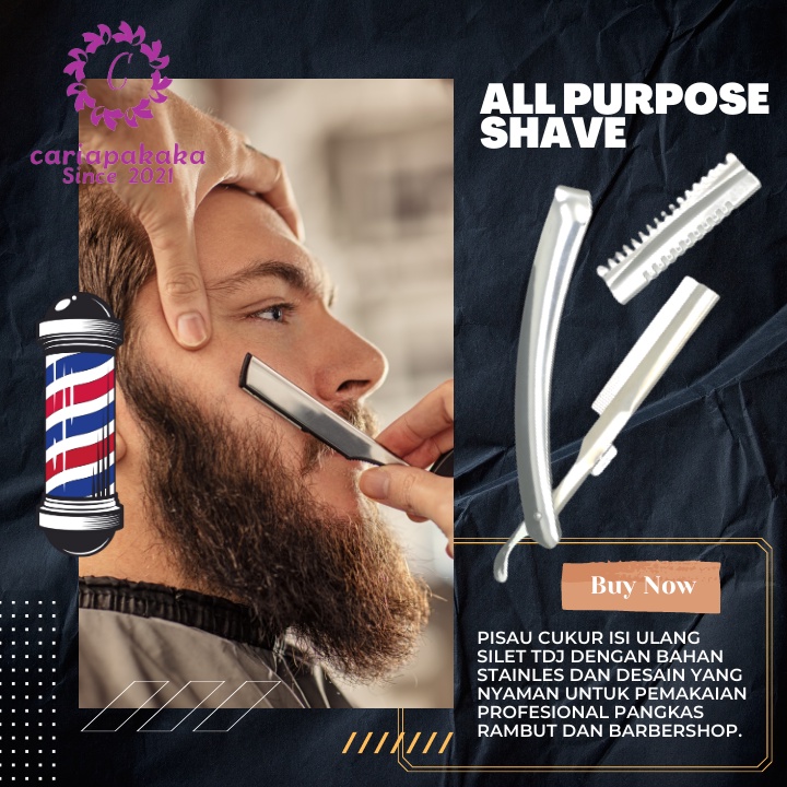 Jual Pisau cukur sasak rambut kumis pisau lipat sasak barbershop pisau ...