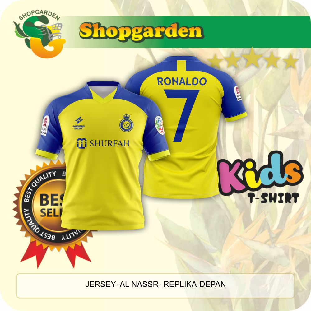 Jual Jersey Anak Kaos Jersey Bola Anak AL NASSR RONALDO Kaos Jersey ...