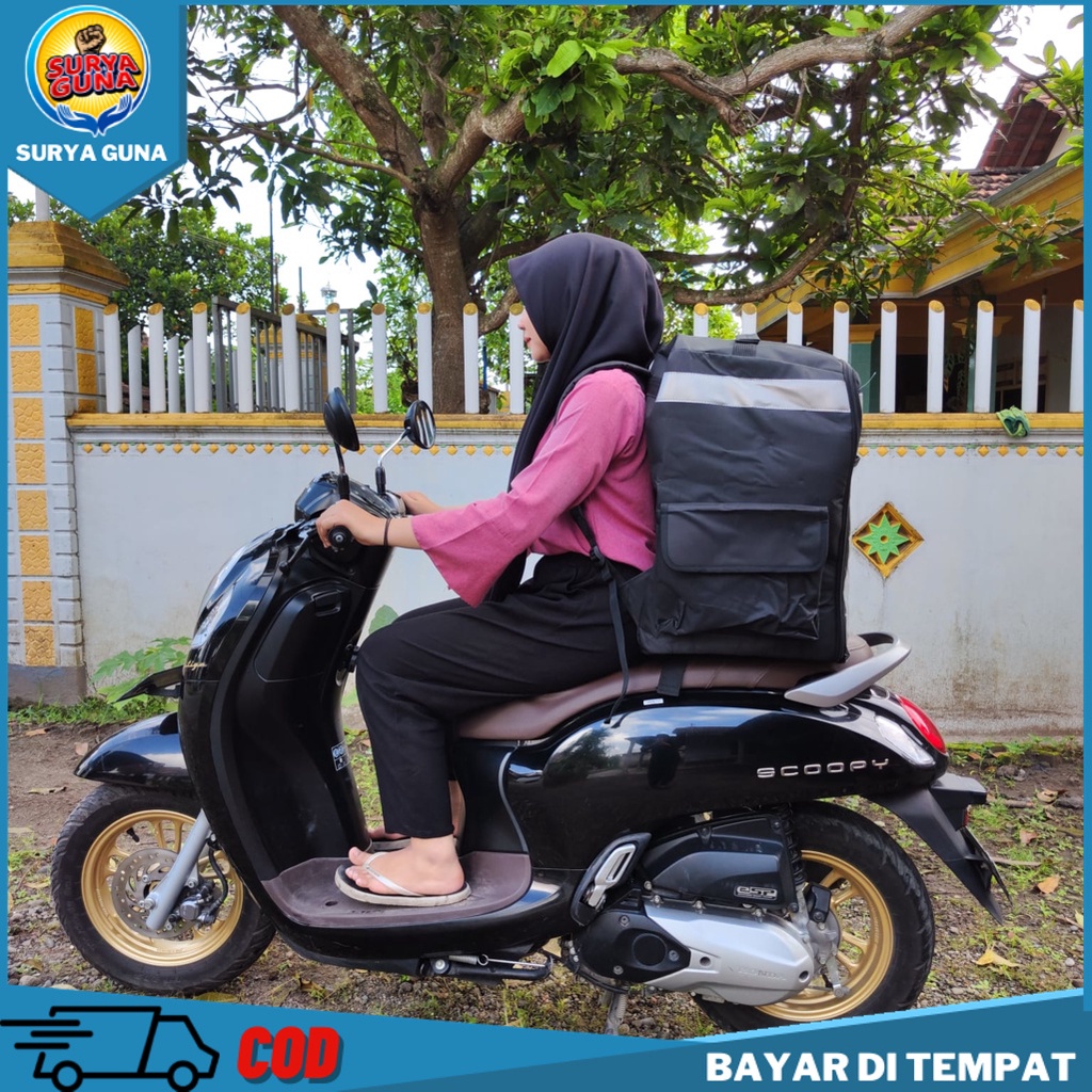 Jual Tas kurir motor gendong bahan dinier polyester tas kurir motor ...