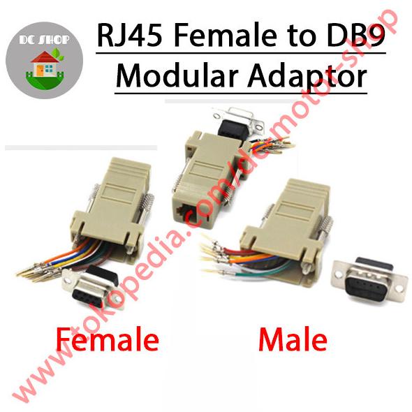 Jual Converter DB9 to RJ45 Female Modular Adapter DB9 Female / Male to ...