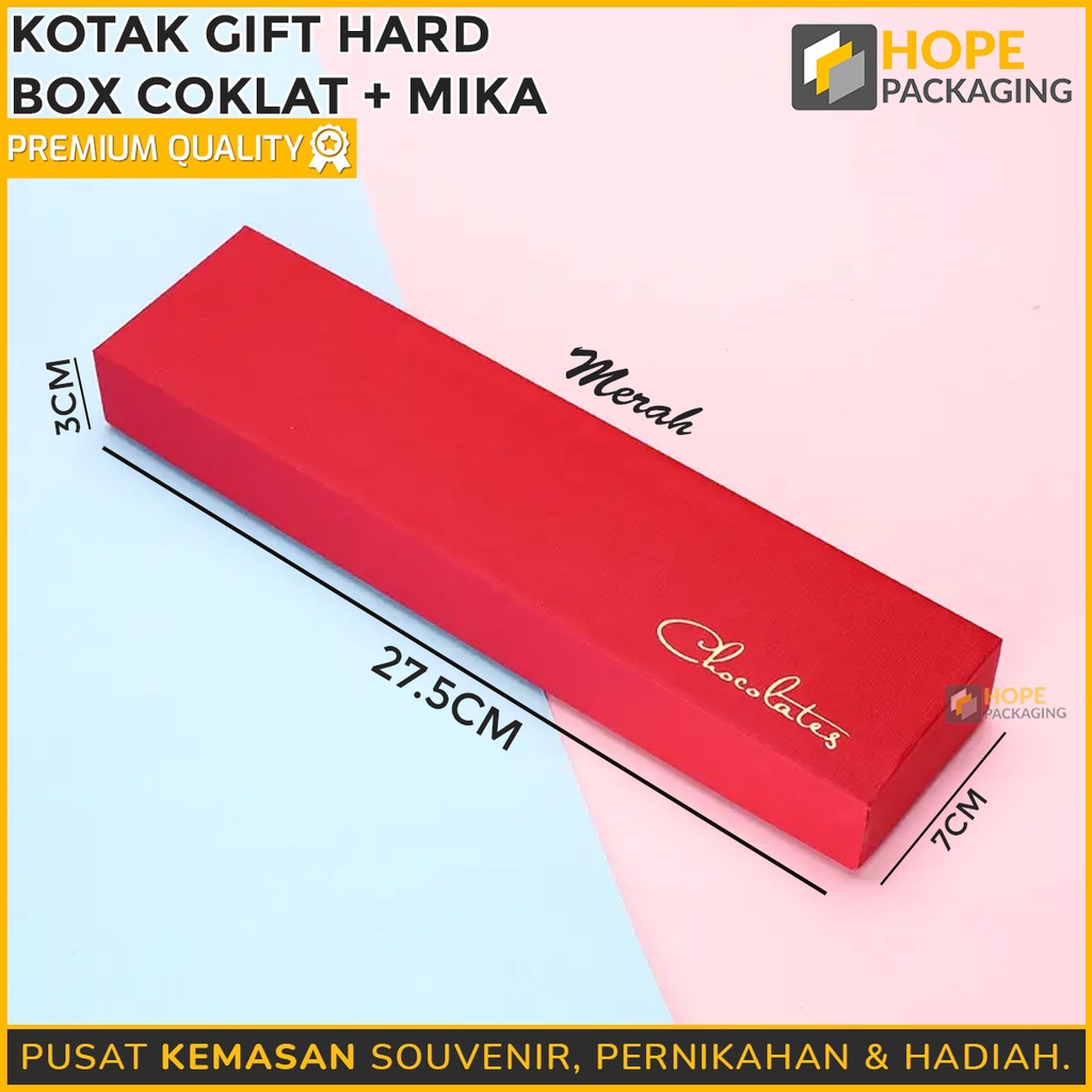 Jual Kotak Gift Hard Box Coklat + Mika (ISI 6) / Box Panjang Souvenir ...