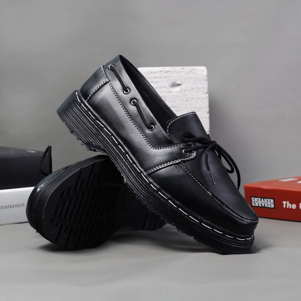 Jual Sepatu Formal Docmart Kulit Asli Pantofel Kerja Hitam Pria Abraham ...