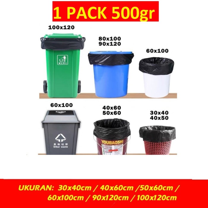 Jual Kantong Plastik Sampah Besar 90 x 120 / 60 x 100 / 50 x 75 / 40 x ...