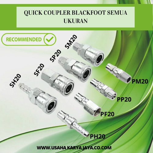 Jual Blackfoot Sambungan Selang Angin Quick Coupler Satuan / Ecer SF20, PF20, SH20, PH20, SM20 ...