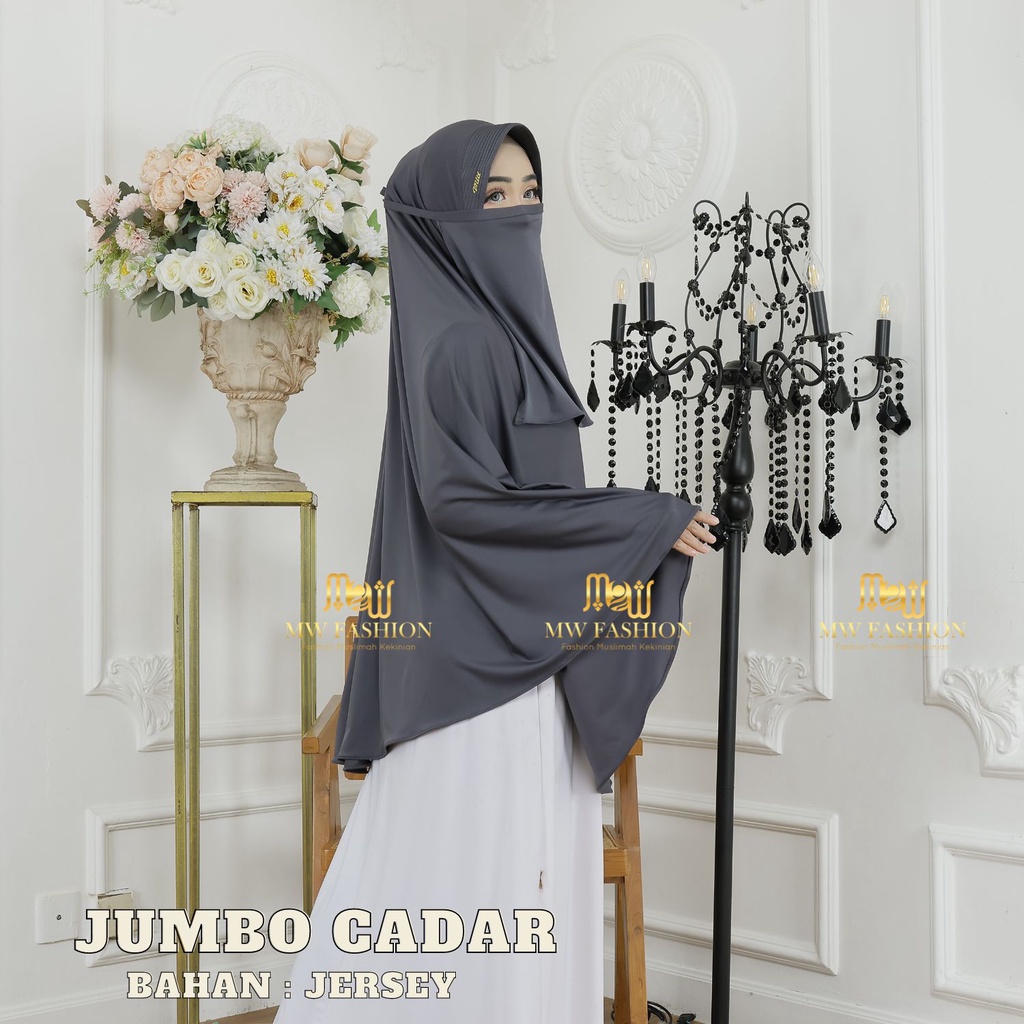 Jual FASHION MUSLIMAH Hijab Cadar Super Jumbo/Khimar Jersey Cadar Niqob ...