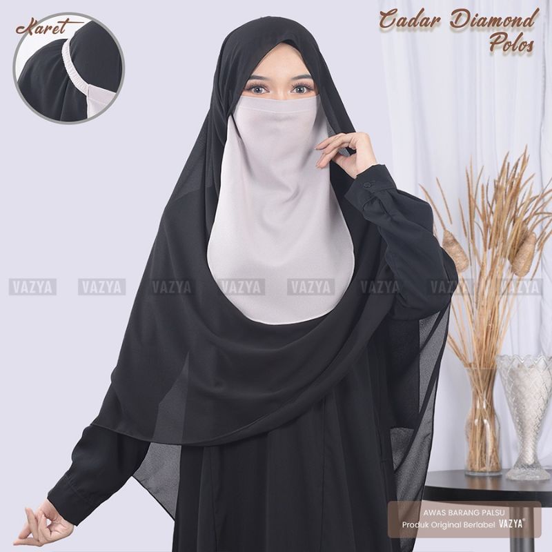 Jual Cadar Tali atau Karet Diamond Polos 1Layer Niqab | Shopee Indonesia
