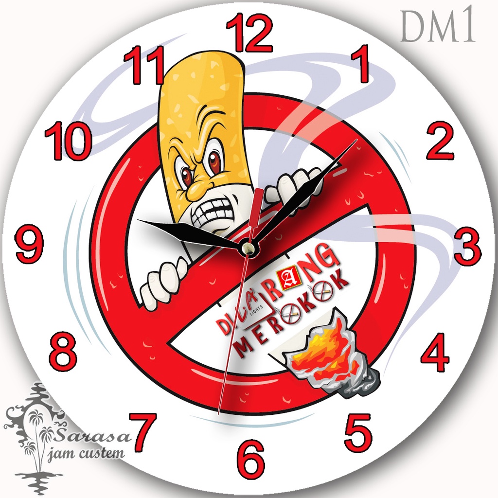 Jual JAM DINDING CUSTOM DILARANG MEROKOK | Shopee Indonesia
