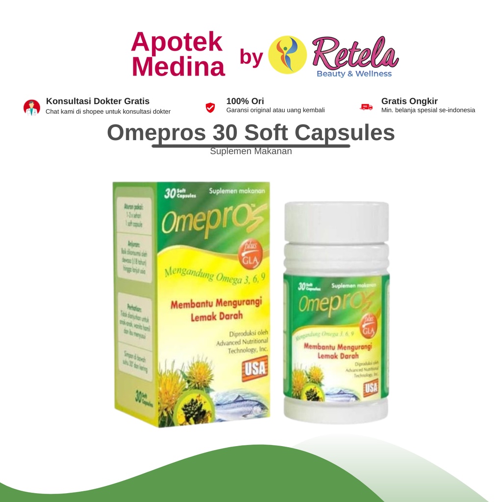 Jual Omepros 30 Kapsul / Omega 3 / Suplemen Makanan /Mengurangi Lemak ...