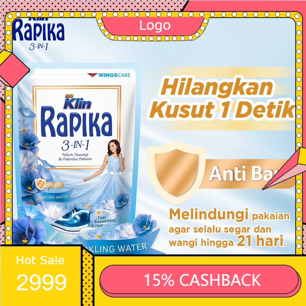 Jual RAPIKA PEWANGI PAKAIAN BIRU 400ML | Shopee Indonesia