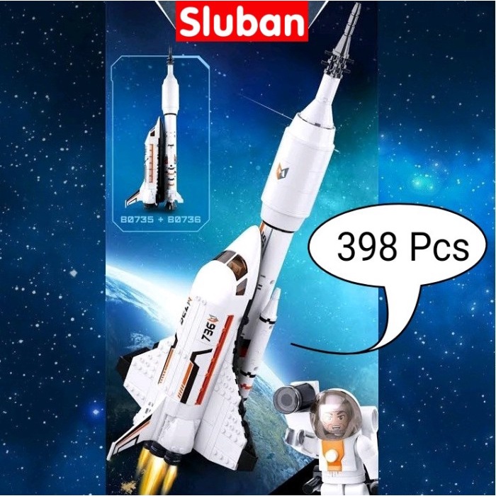 Jual Mainan Edukatif Sluban Brick Space Shuttle & Rocket 398 Pieces ...
