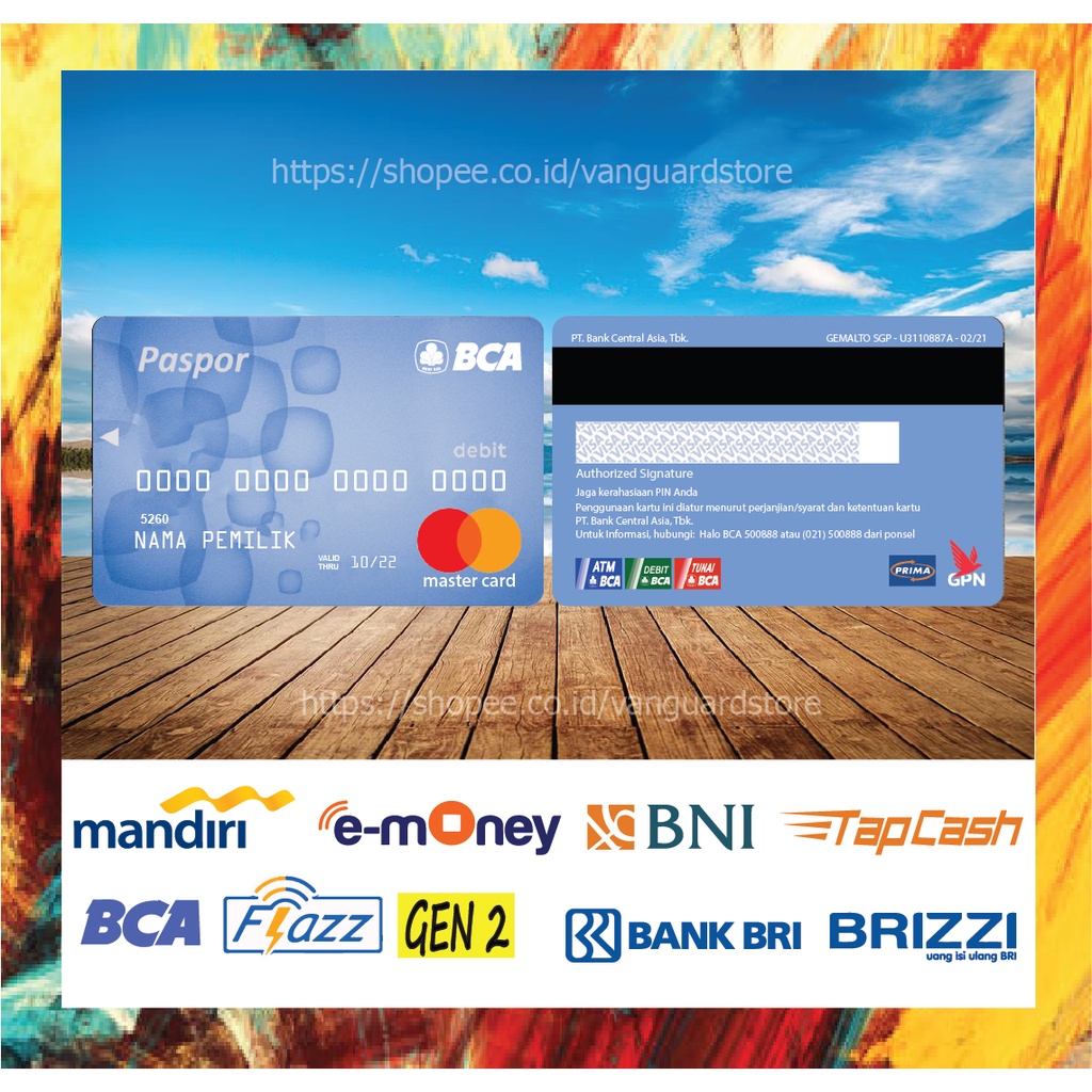Jual KARTU E MONEY E TOLL KARTU BCA BLUE MASTERCARD 3 DEBIT CREDIT ...