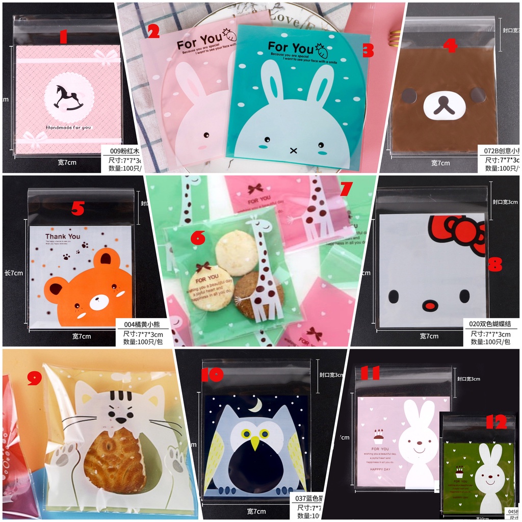 Jual PART-4 Plastik Cookies carton 7x7cm 10x10cm 100pc Plastik ...