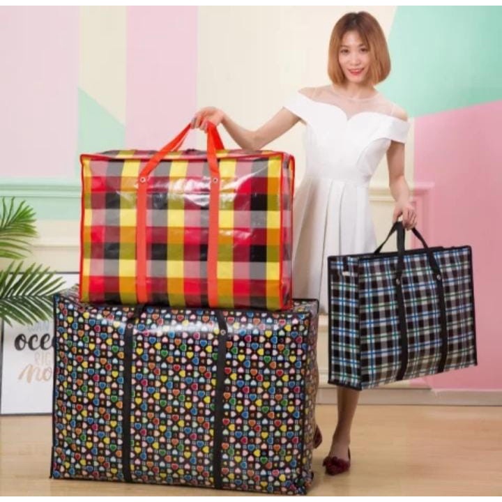 Jual Tas Karung Penyimpanan Baju Tas Laundry Ukuran Jumbo 60 x 28 x 70 ...