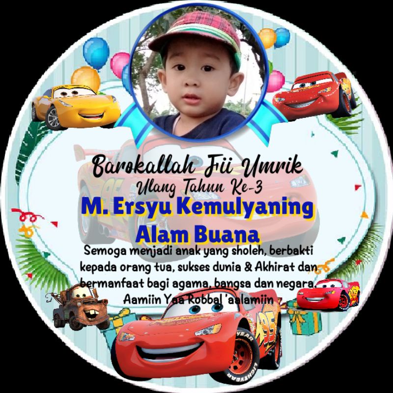 Jual Stiker Label Acara syukuran ulang Tahu Tema Cars mobil | Shopee ...