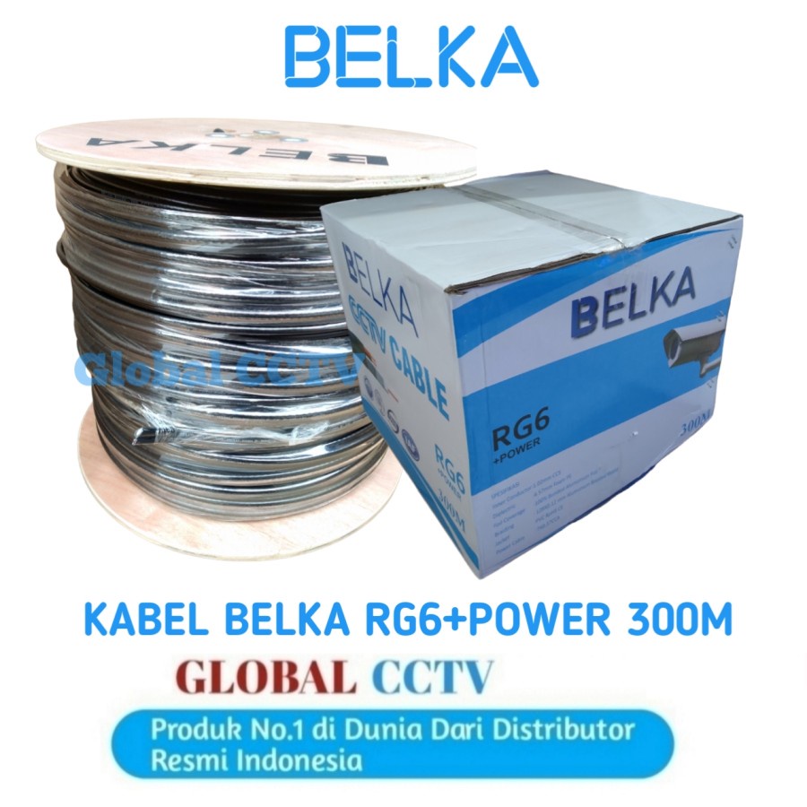 Jual Kabel CCTV RG6+Power BELKA Kabel CCTV 2 Jalur Warna Hitam | Shopee Indonesia