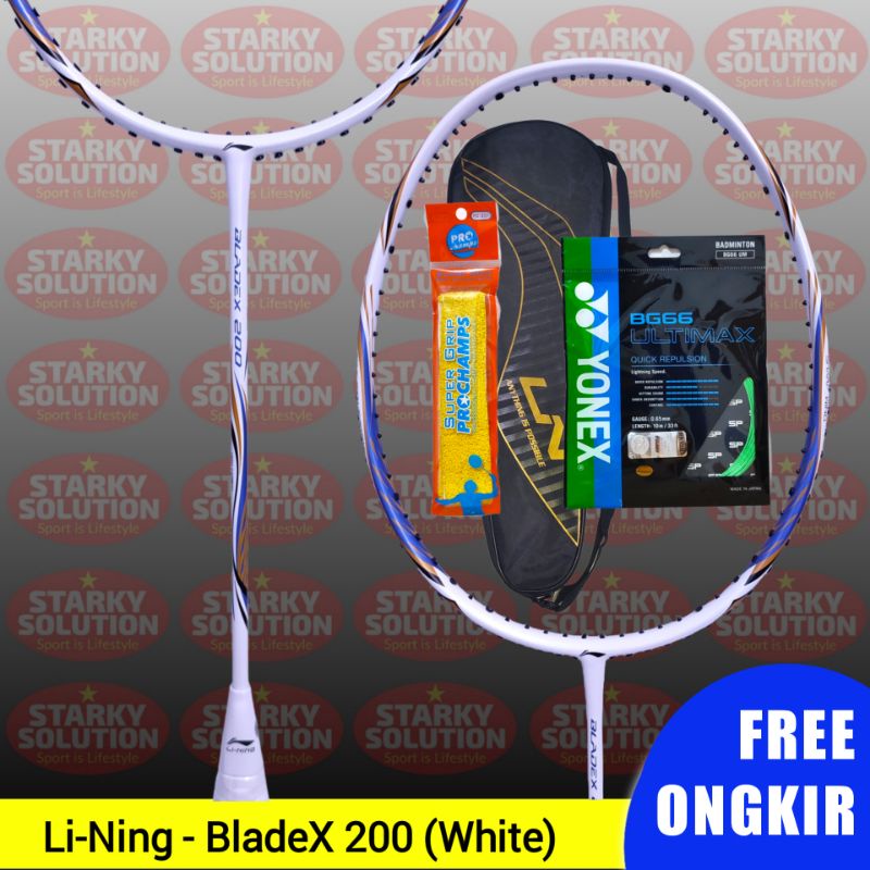 Jual Raket LINING BLADEX 200 Bulutangkis Blade X Original - White ...