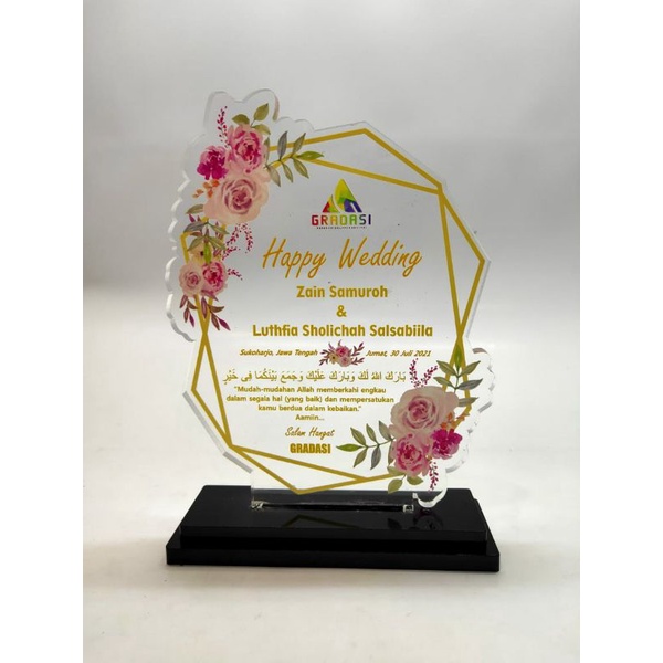 Jual plakat vandel akrilik custom kado wisuda pernikahan | Shopee Indonesia