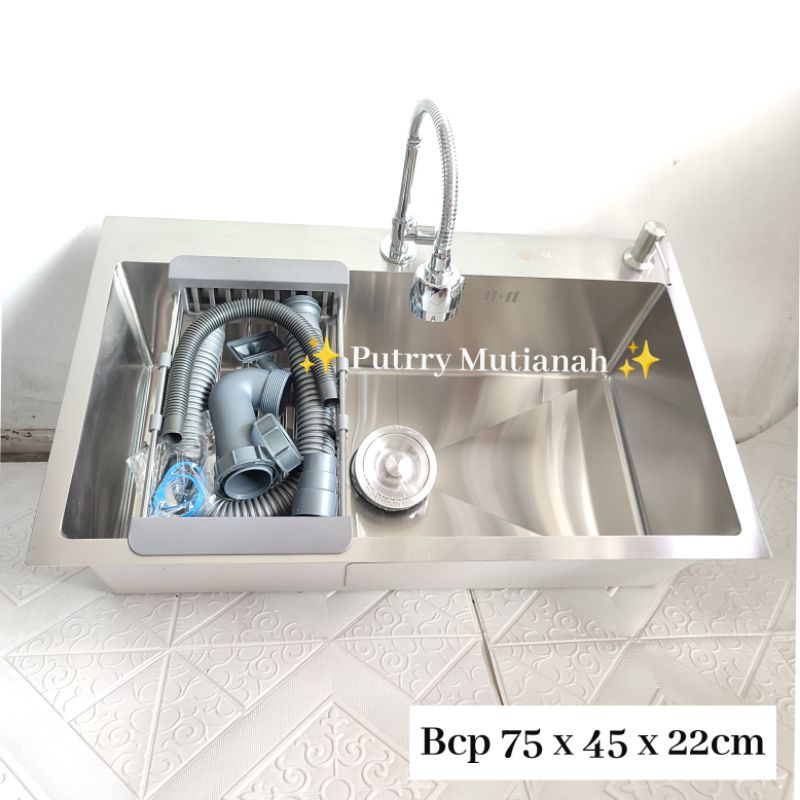 Jual BAK CUCI PIRING STAINLESS 75CM/BAK CUCI PIRING MURAH WASTAFEL CUCI ...