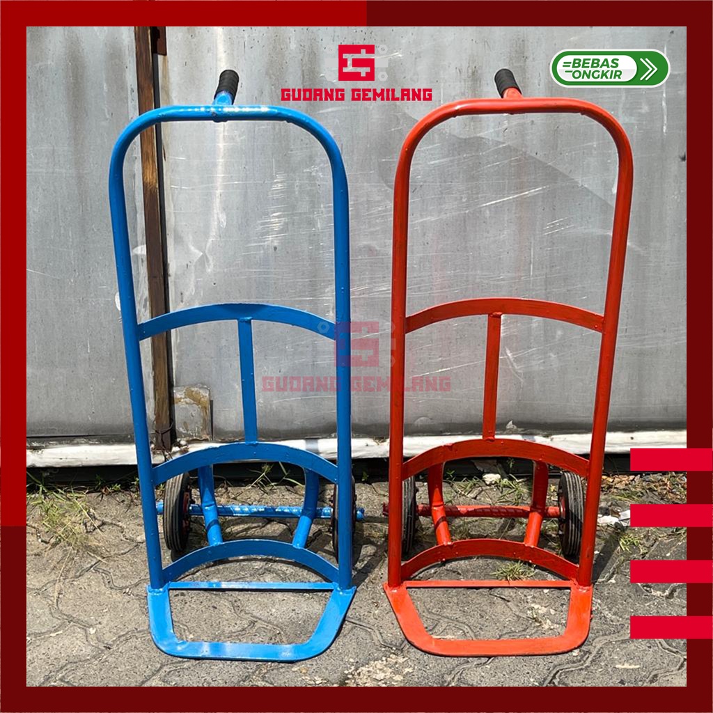Jual Lori Galon Kecil Troli Gas Trolley Barang Biru Orange Roda 6" Lori ...