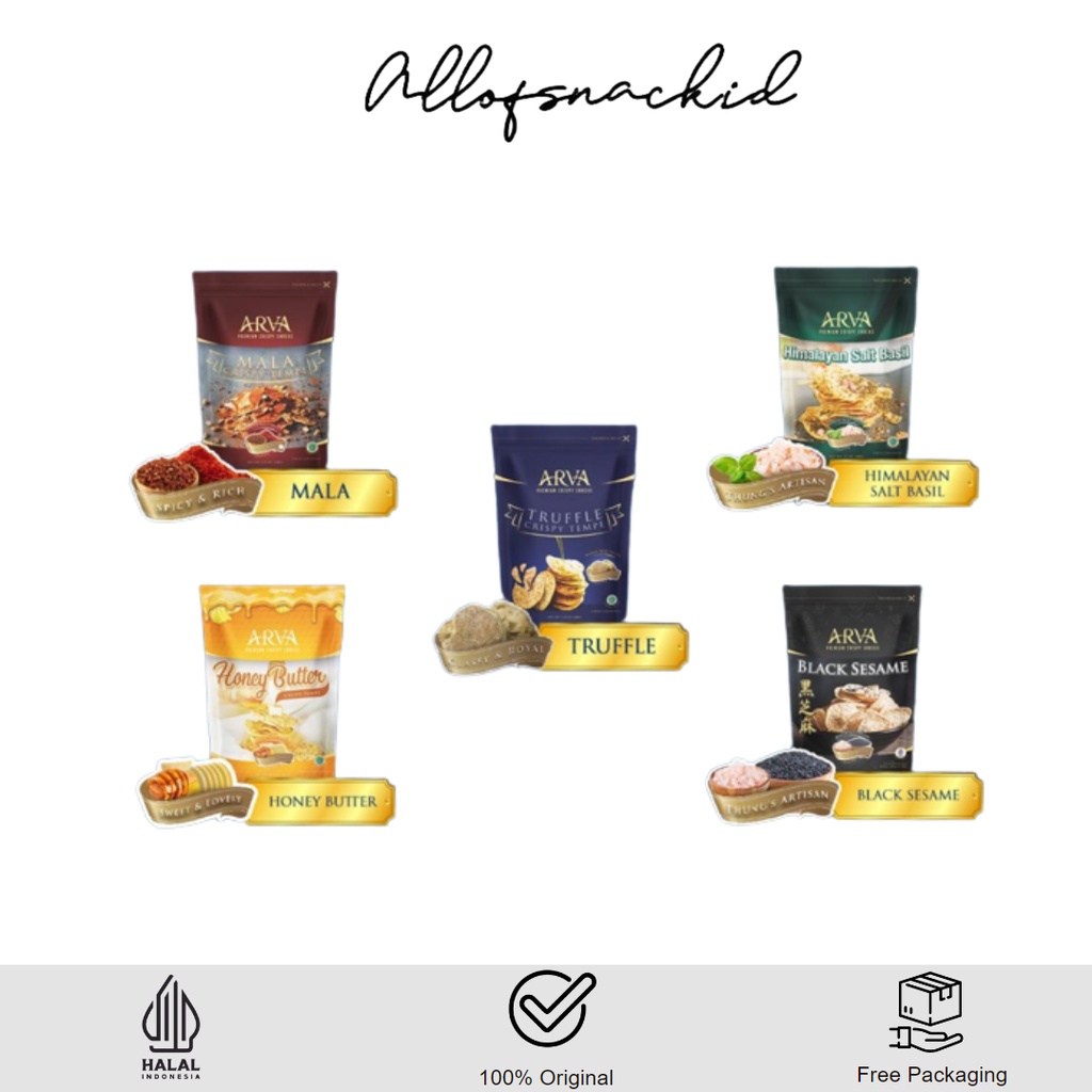 Jual Arva - Keripik Tempe - Crispy Tempe - Truffle - Mala - Honey ...