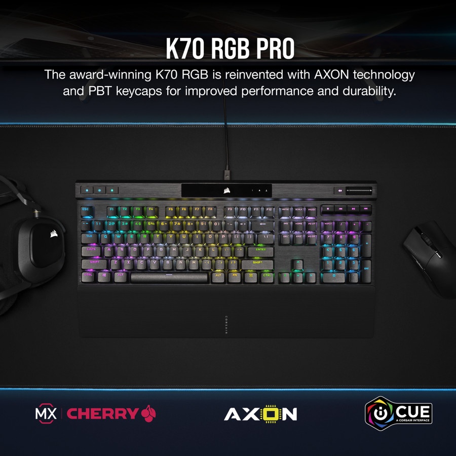 Jual CORSAIR K70 RGB PRO CHERRY MX RED MECHA GAMING KEYBOARD | Shopee ...