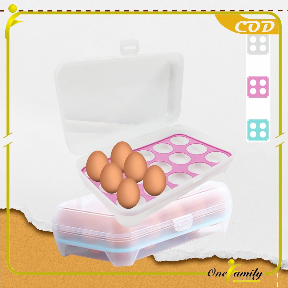 Jual ONE-C791 Kotak Tempat Rak Susun Penyimpanan Telur 15 Lubang Sekat ...