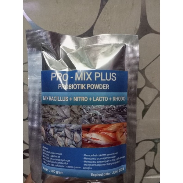 Jual Probiotik Pro mix plus 100 gram / probiotik bioflok / pro mix plus ...
