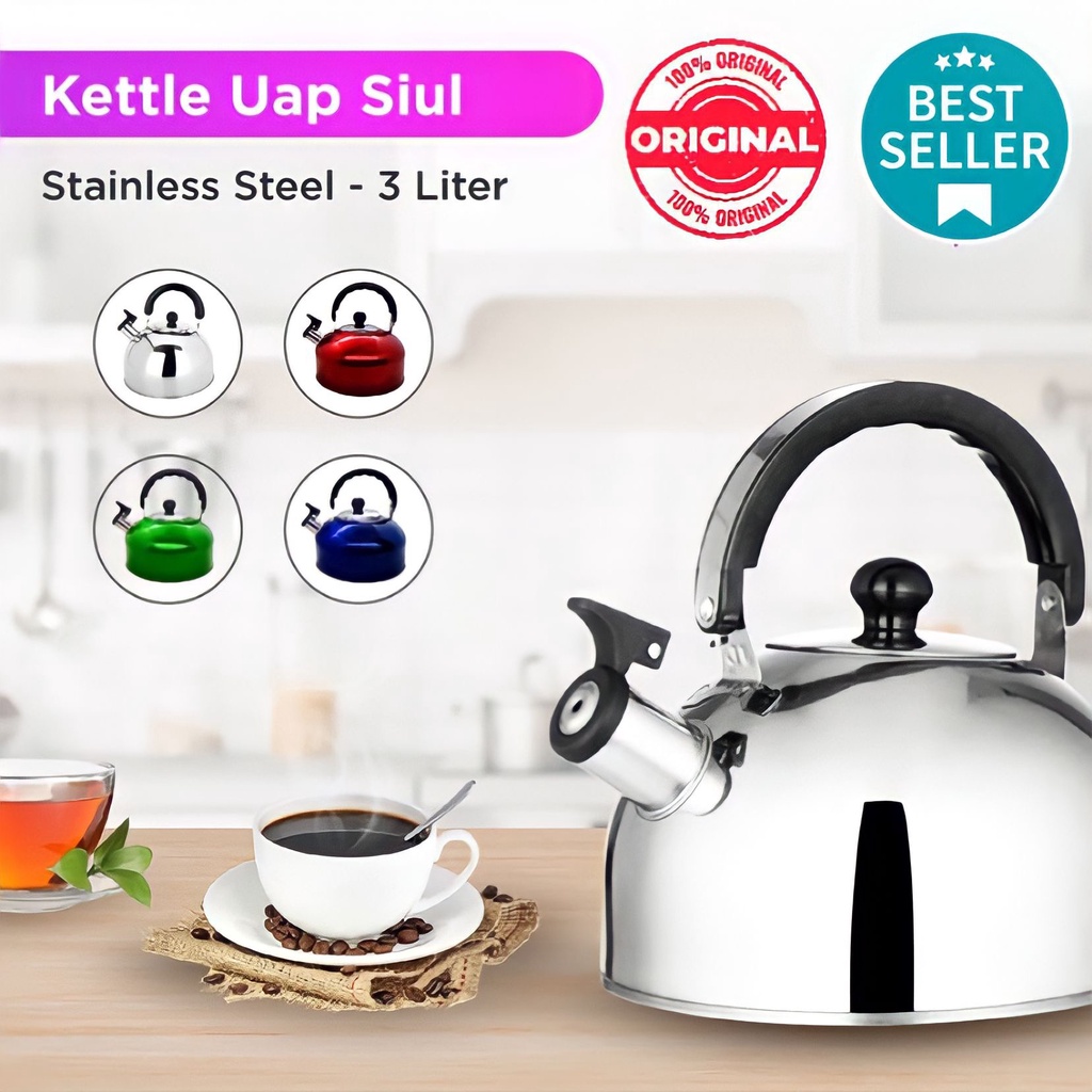 Jual ( BISA COD ) PROMO TEKO AIR UAP SIUL 3 LITER / WHISTLING KETTLE ...