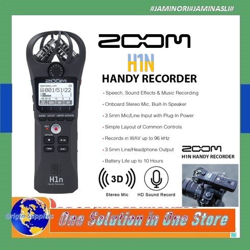 Jual Zoom H1N Handy Recorder / Voice Audio Recorder Microphone Garansi ...
