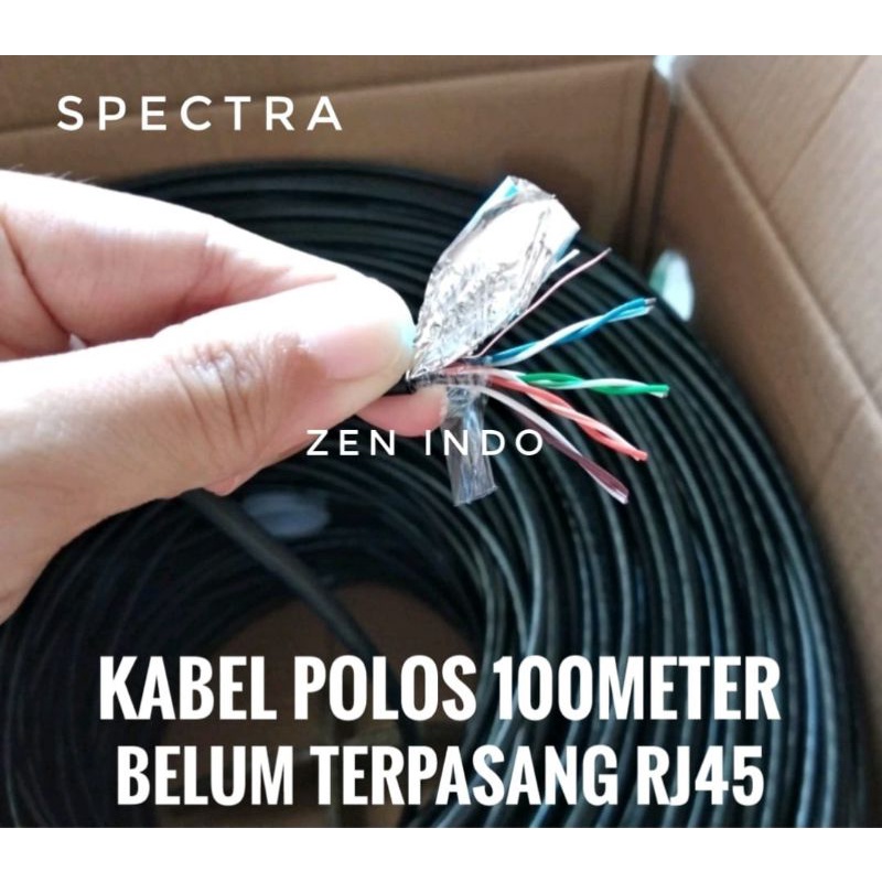 Jual Kabel Lan FTP Cat5E Cat 5e Outdoor 100meter Hitam Black Kabel ...