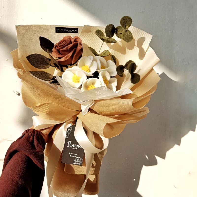 Jual BUKET BUNGA FLANEL HANDMADE BUNGA PALSU BUKET BUNGA KOREA STYLE ...